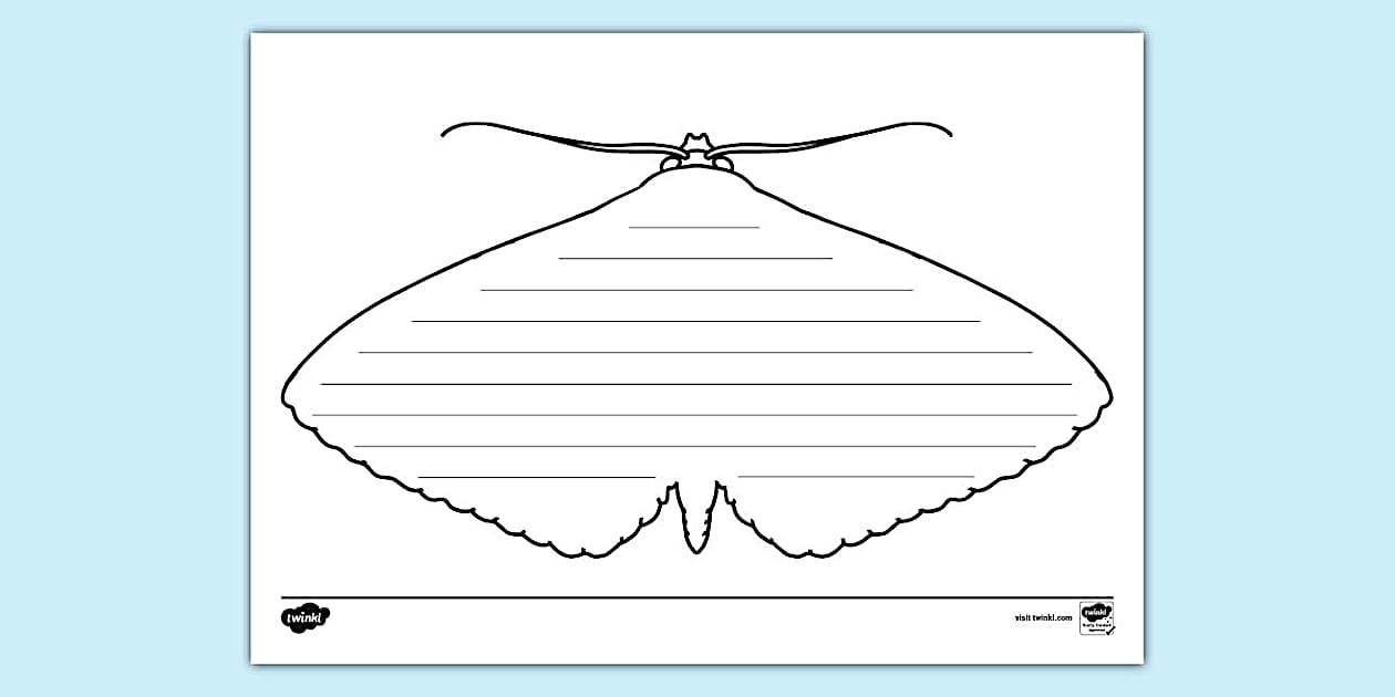 Moth Writing Template (Teacher-Made) - Twinkl