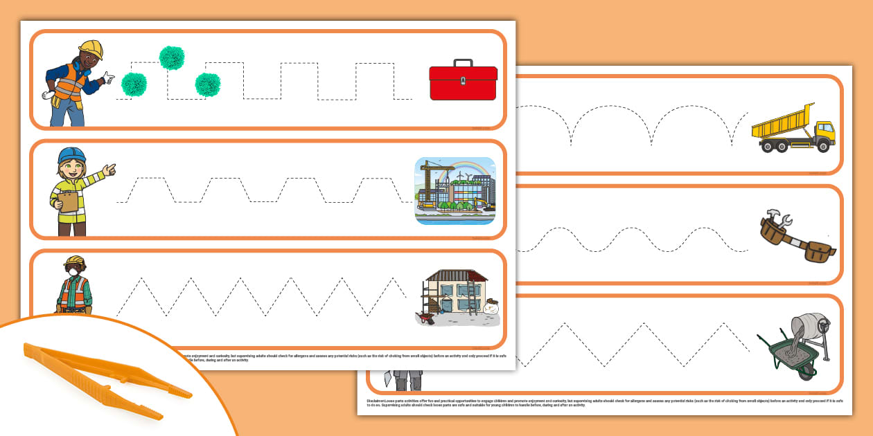 Construction Trails Fine Motor Skills Cards | Twinkl