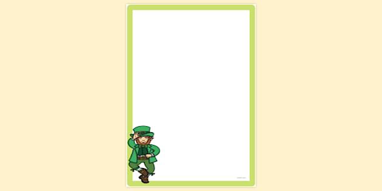 Simple Blank Leprechaun Page Border | Page Borders | Twinkl