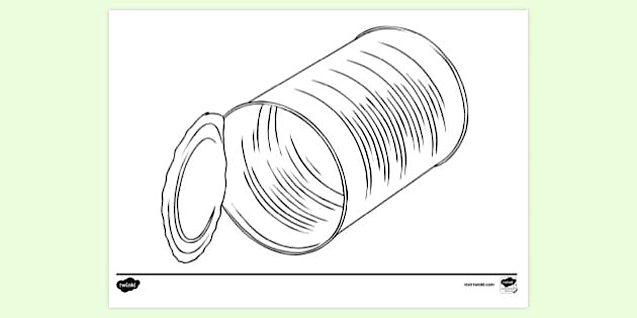 Empty Tin Can Colouring Sheet (teacher made) - Twinkl
