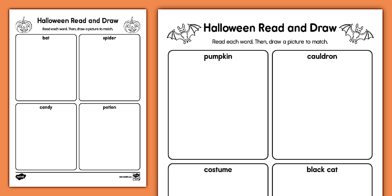 Halloween Read and Draw Activity Worksheet | Easy Halloween Basics