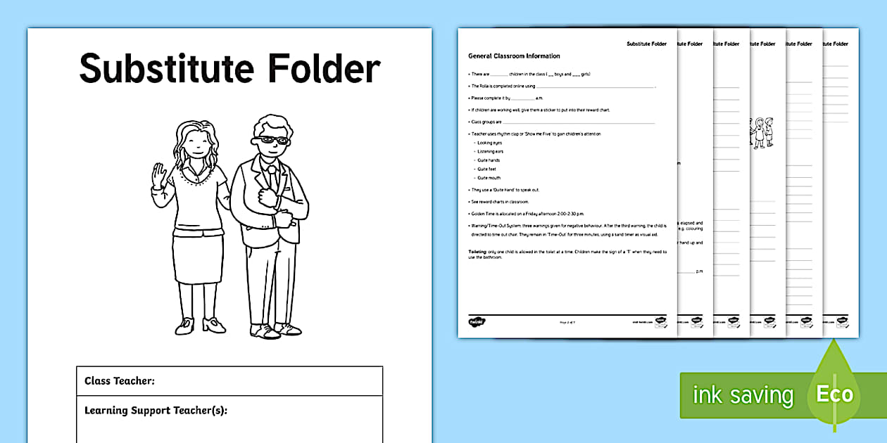 Substitute Teacher Folder | ROI Resources | Twinkl - Twinkl