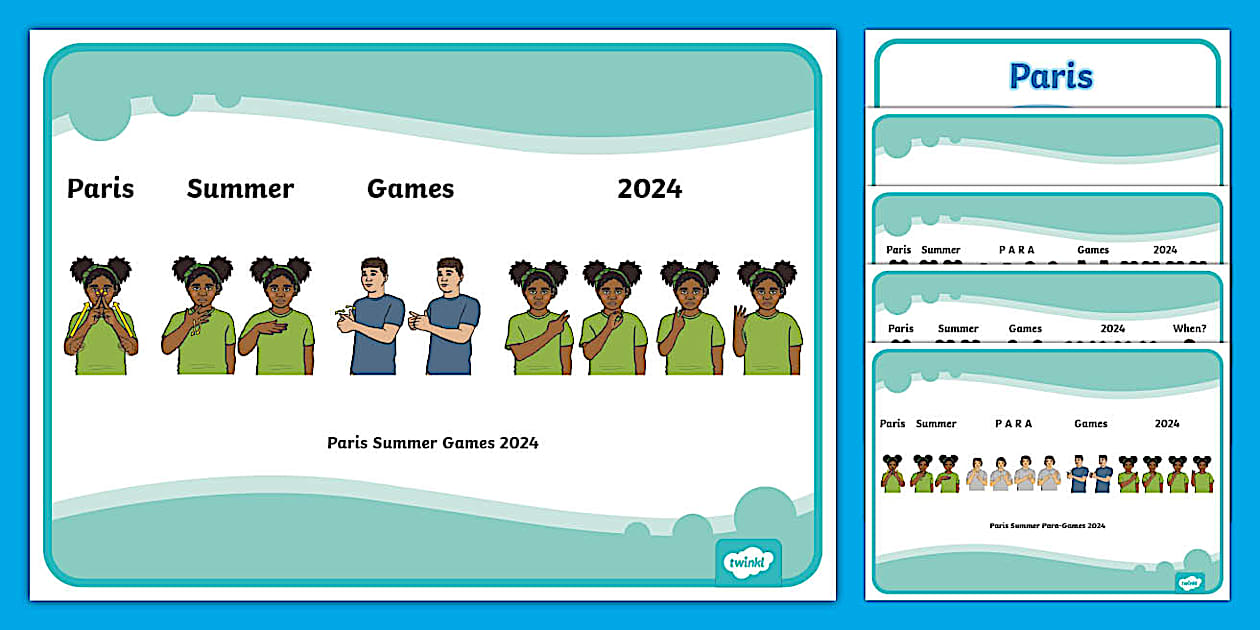 Auslan Paris Summer Games 2024 Display Posters - Twinkl