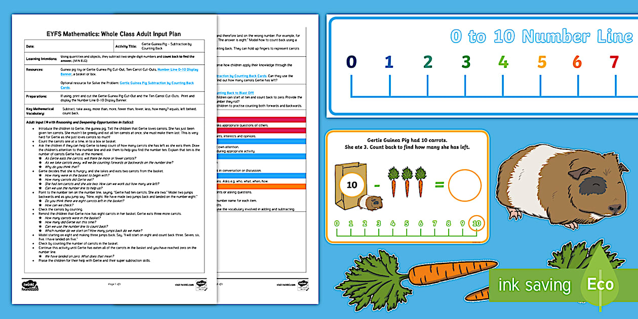 EYFS Maths: Gertie Guinea Pig - Subtraction by Counting Back Whole ...