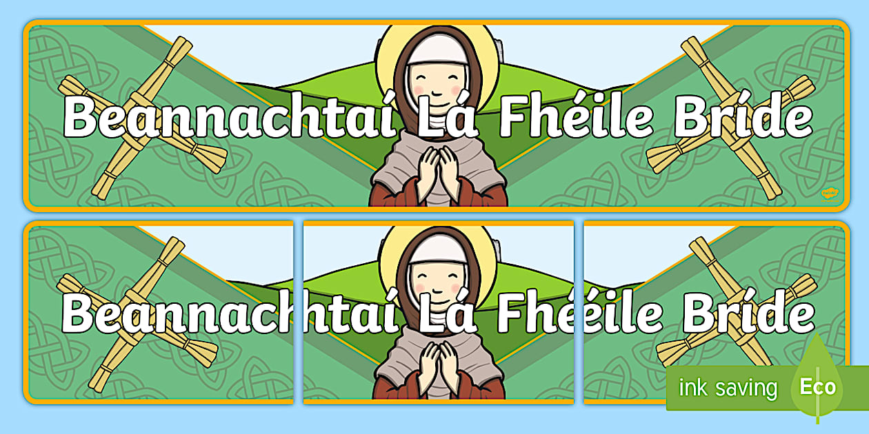Dyslexic Beannachtai lá Fhéile Bríde Display Banner