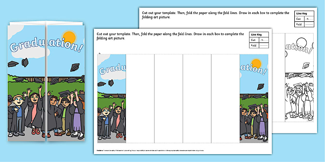 Graduation Folding Art Template (teacher made) - Twinkl