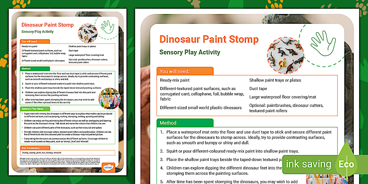 Dinosaur Paint Stomp | Sensory Play | Paint | Colour Mixing