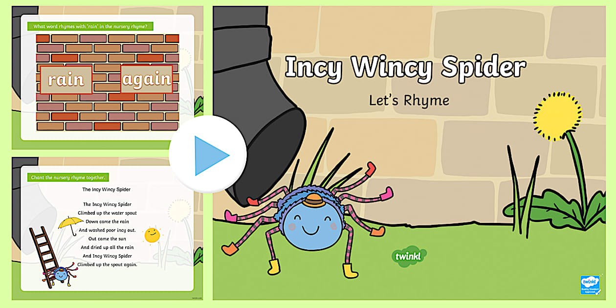 Incy Wincy Spider Let's Rhyme PowerPoint (teacher made)