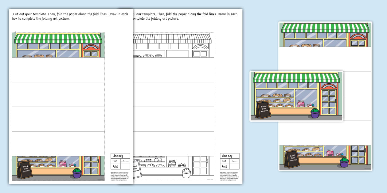Bakery Folding Art Template (teacher made) - Twinkl