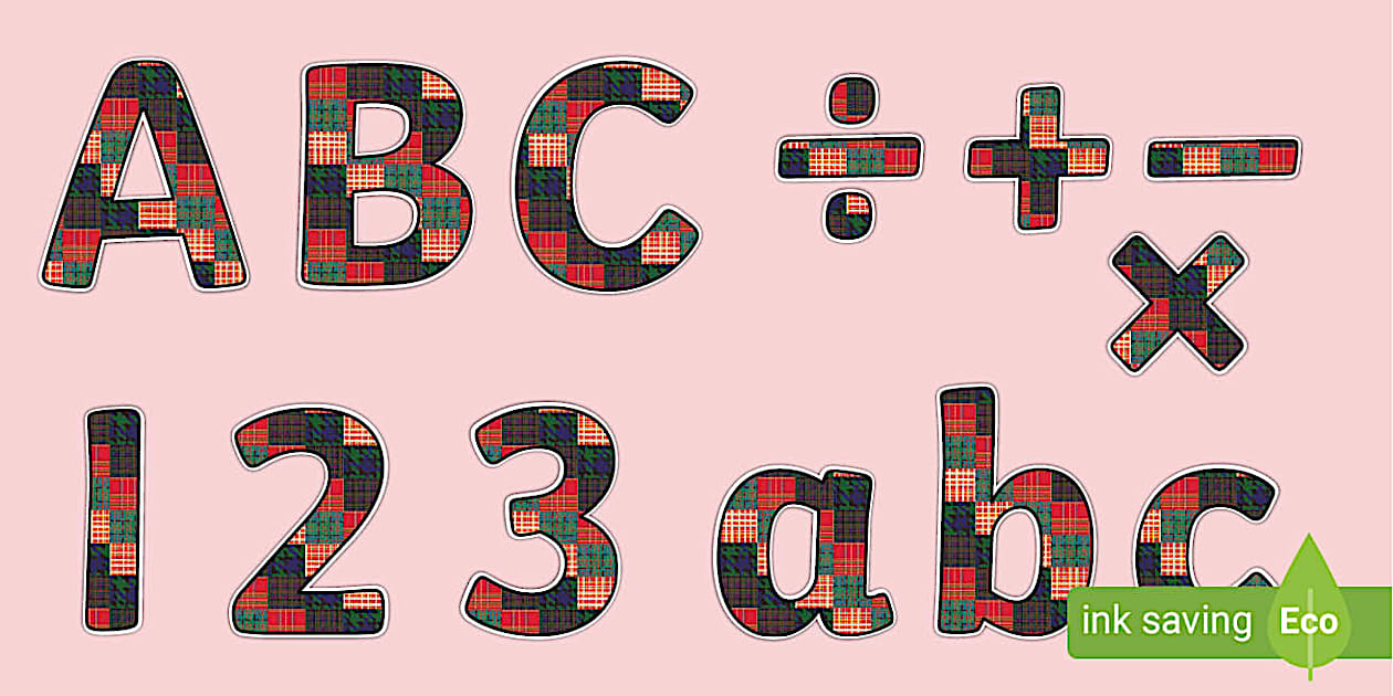 Tartan Display Lettering (teacher made) - Twinkl