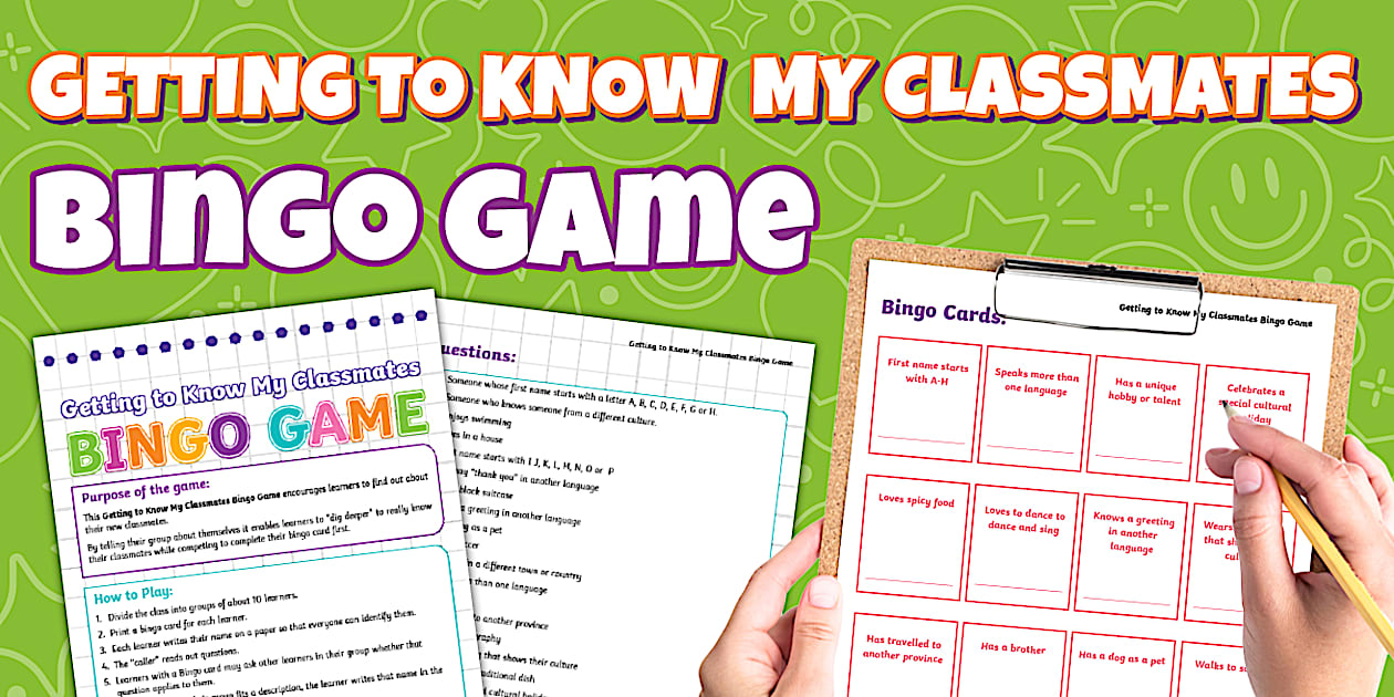IP–T1-Getting to Know My Classmates Bingo Game-Inclusion Game