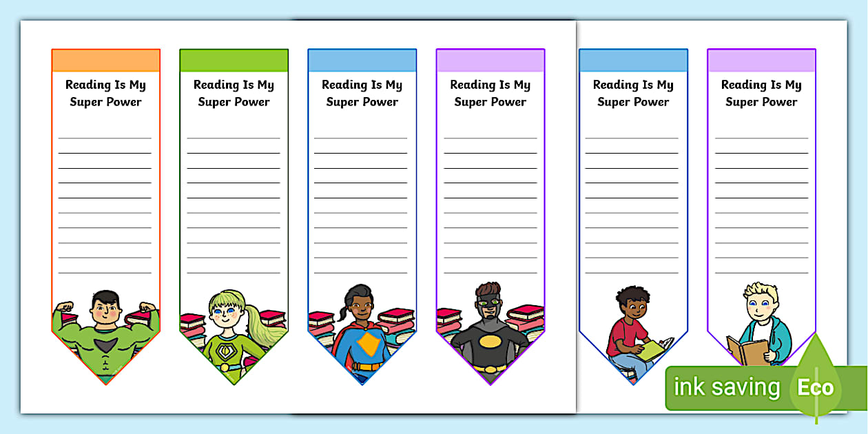 Reading Is My Super Power Editable Bookmarks (Teacher-Made)