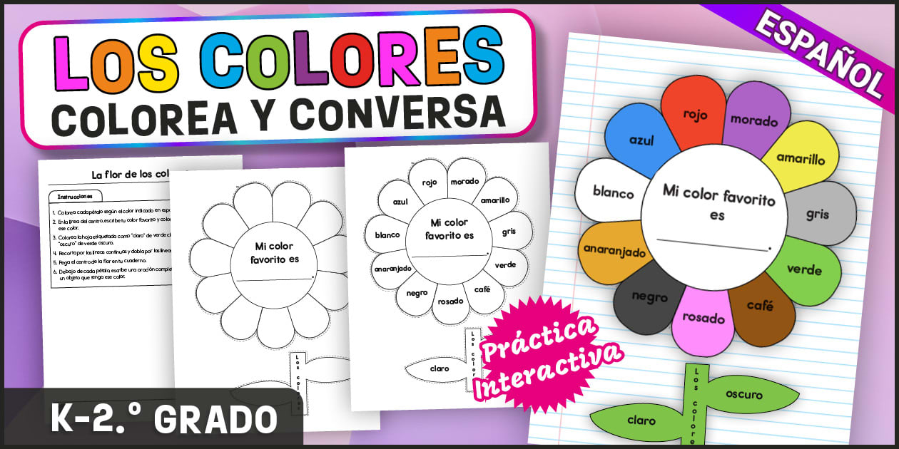 Práctica interactiva para colorear y conversar para kinder hasta segundo
