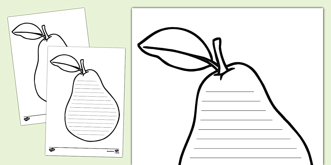 Pear Writing Template (Teacher-Made) - Twinkl