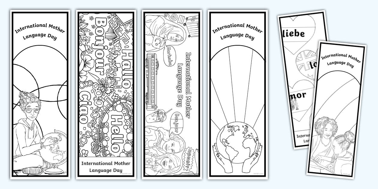 International Mother Language Day Bookmarks (teacher made)