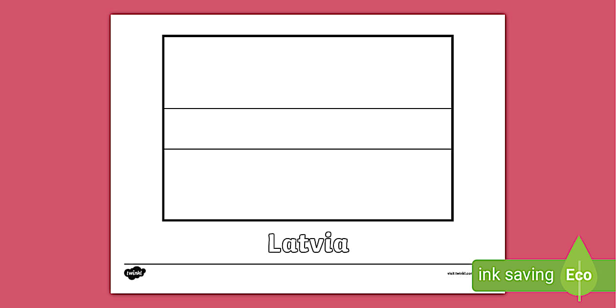 Latvia Flag Colouring Sheet - Primary Resources - Twinkl