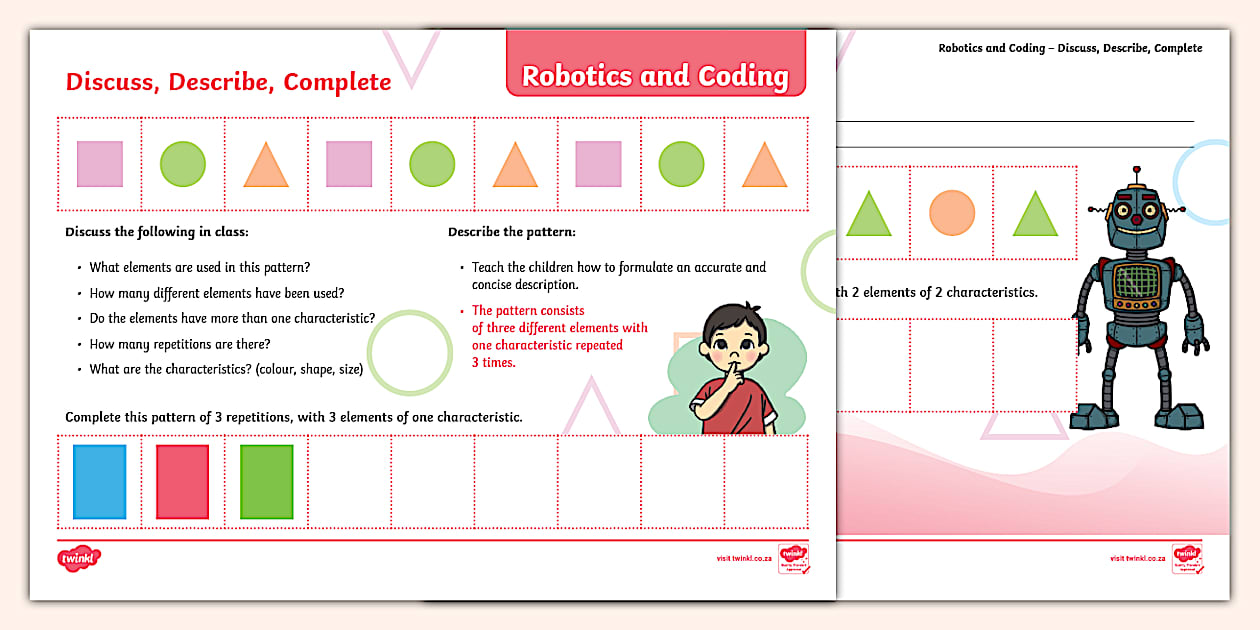 Grade R Pattern Recognition (teacher made) - Twinkl