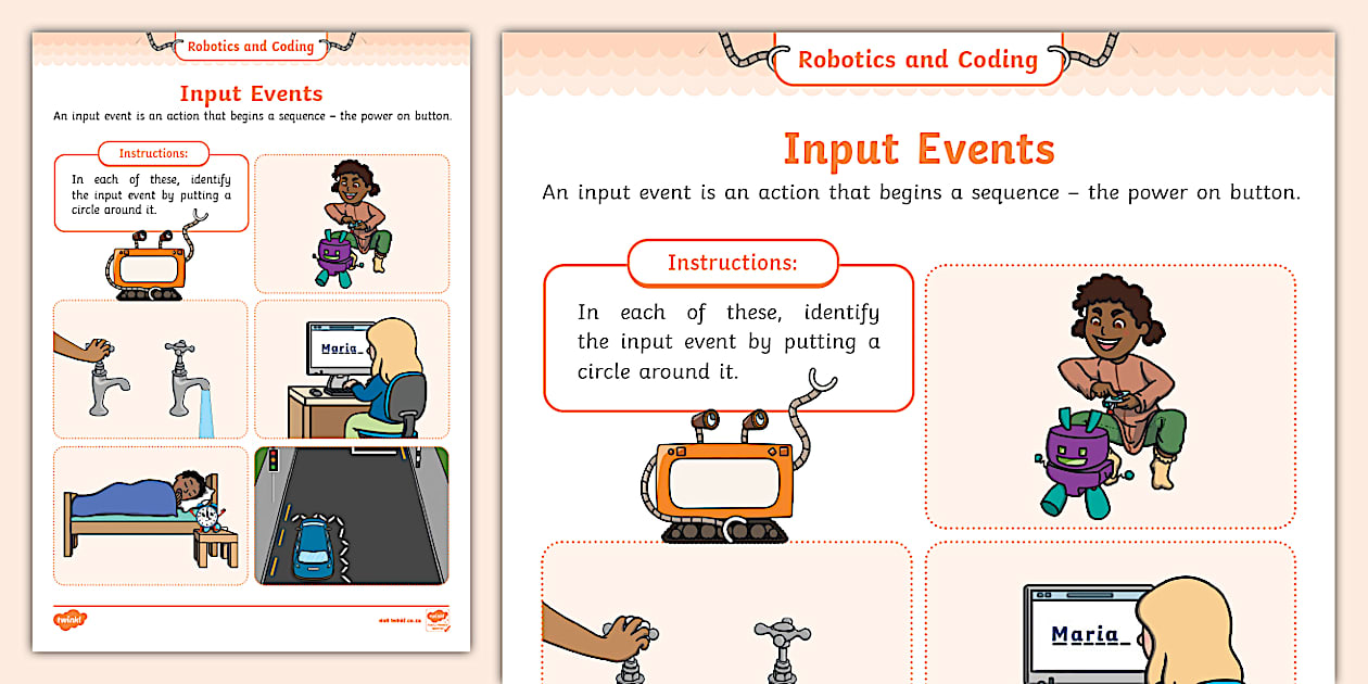 Grade 1 Robotics and Coding Digital Concepts: Input Events