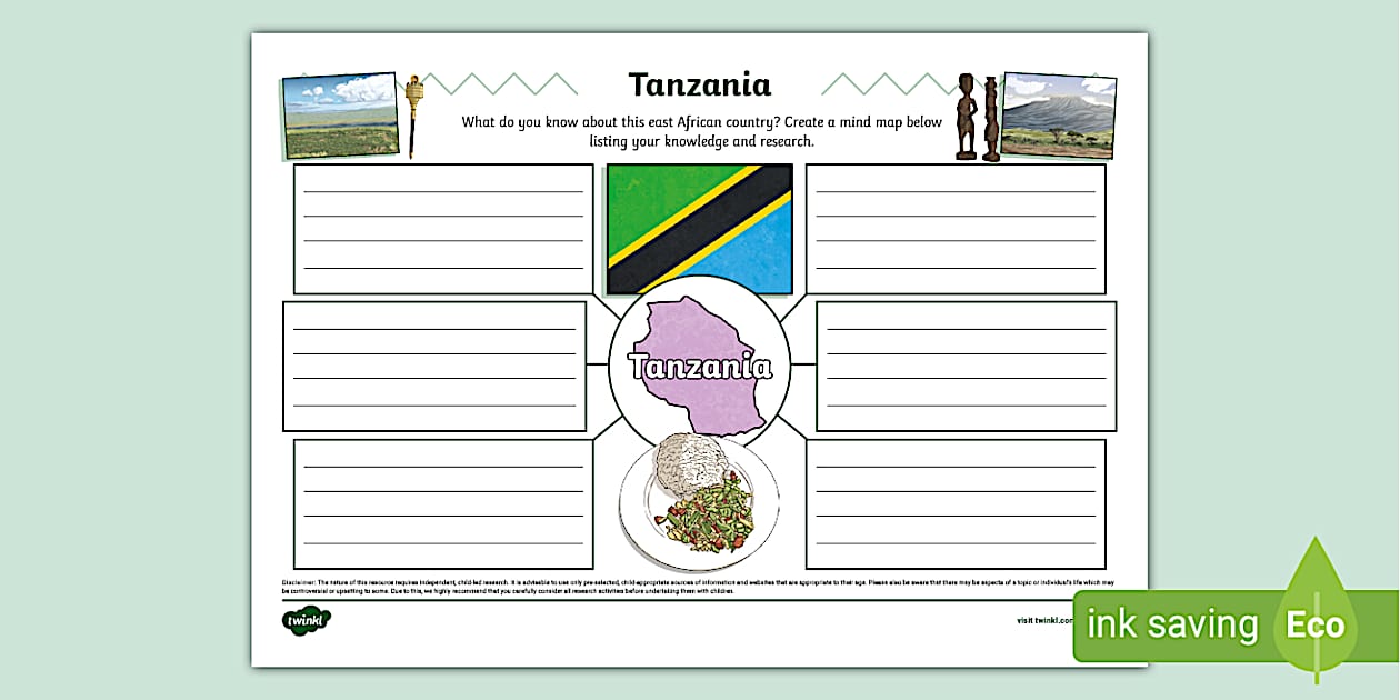 Tanzania Mind Map,Tanzania - Twinkl