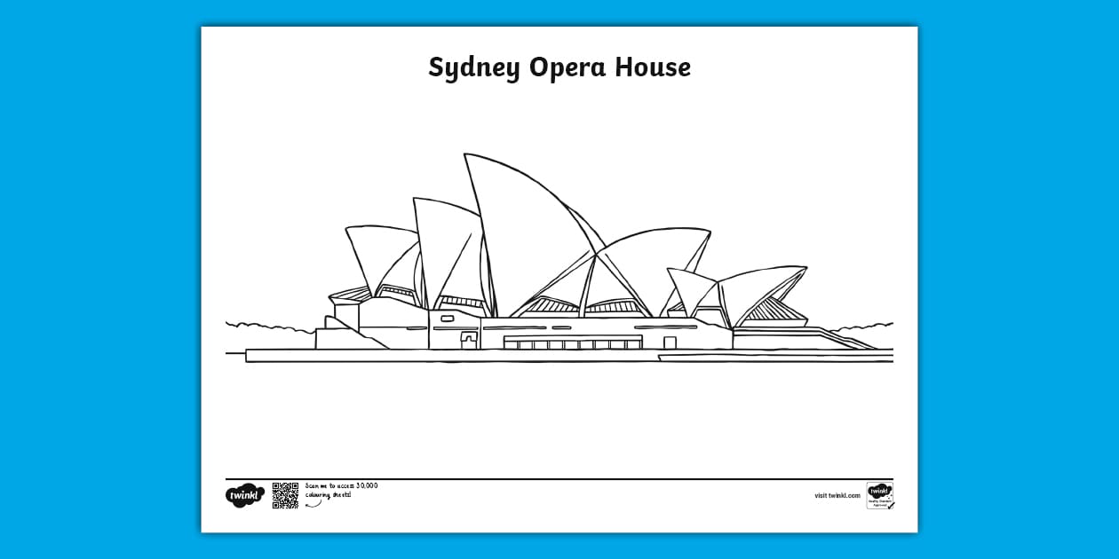 Sydney Opera House Colouring Page - Australia (teacher made)
