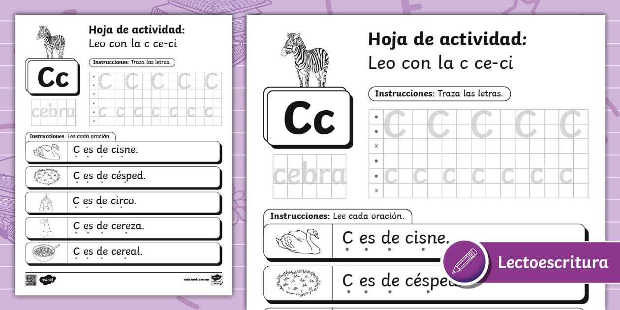 Hoja de actividad: Leo con la c ce-ci (Hecho por educadores)