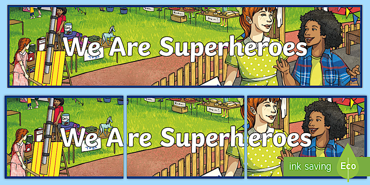 KS2 Superhero Story Display Banner (teacher made) - Twinkl