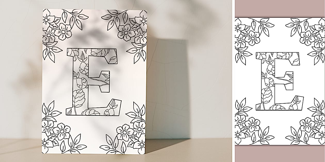 Letter E Mindfulness Colouring Card | Twinkl Party