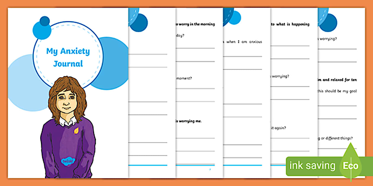 My Anxiety Journal Worksheet (professor feito) - Twinkl