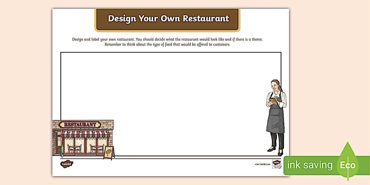 Life Skills - Cooking and Baking Restaurant Design Activity