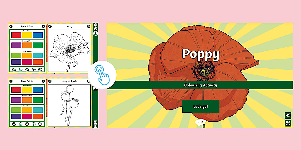 Poppy Interactive Colouring (teacher made) - Twinkl