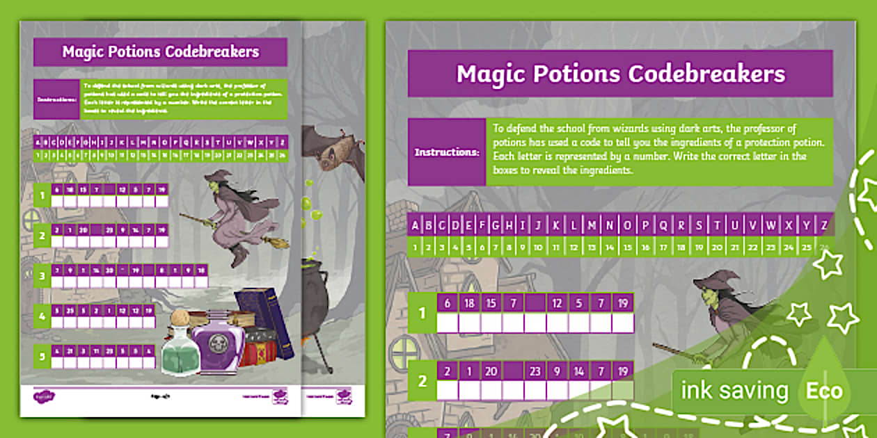 Magic Potion Codebreakers (Ages 7 - 11) (teacher made)