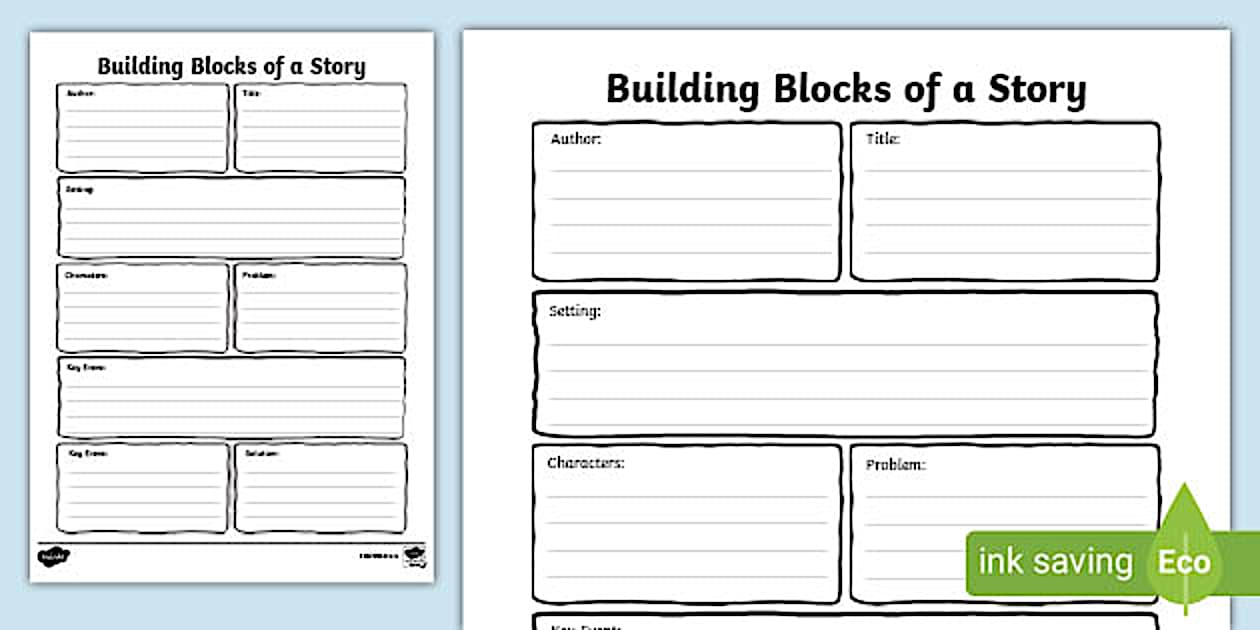 Building Blocks of a Story Graphic Organiser Writing