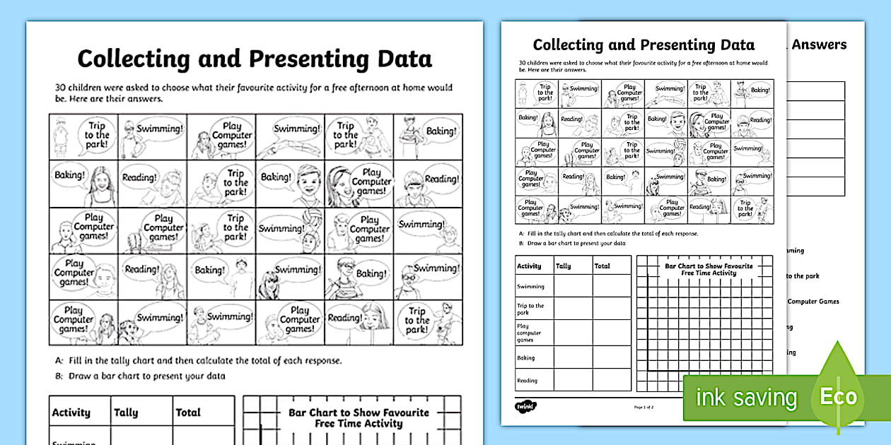 Editable Collecting and Presenting Data Worksheet - Twinkl