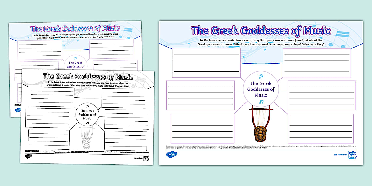 Greek Goddesses of Music Mind Map (Hecho por educadores)