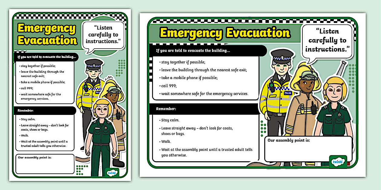 Emergency Evacuation Procedure Poster for Childminders