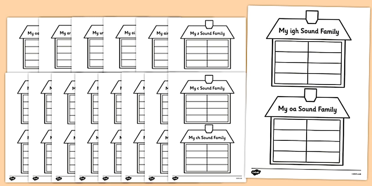 Editable Sound Family House Writing Template - Twinkl