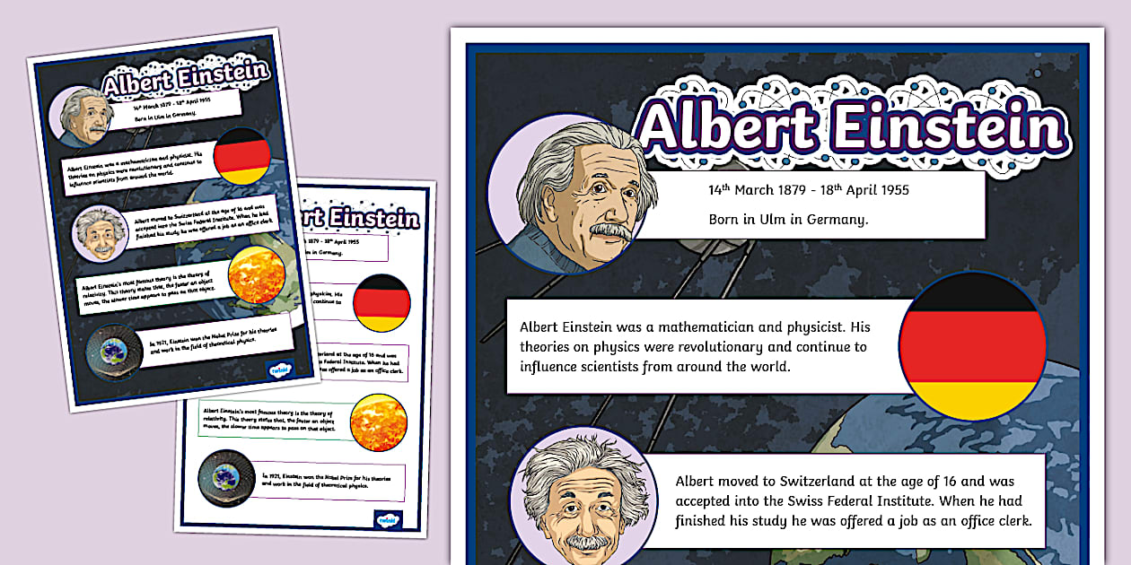 Albert Einstein Display Poster (teacher made) - Twinkl