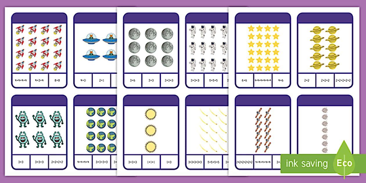 Space Arrays Clip Cards Activity | Space Day | Twinkl USA