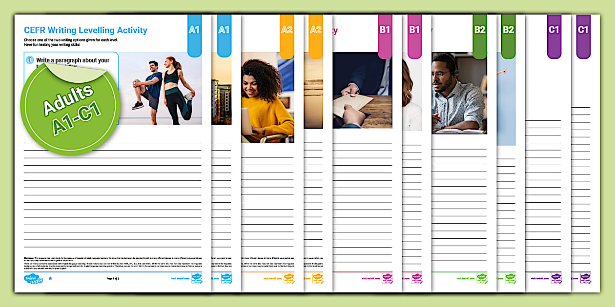 ESL CEFR Writing Levelling Activity [Adults, A1-C1] - Twinkl