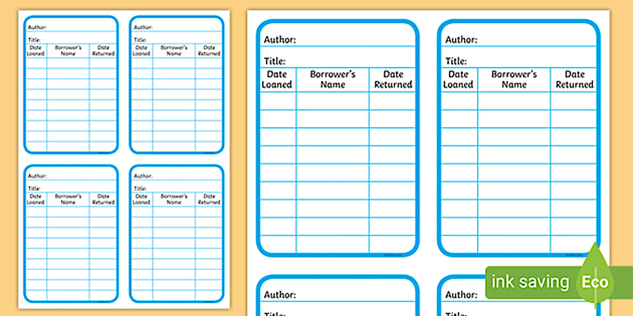 Library Book Insert Cards (teacher made) - Twinkl