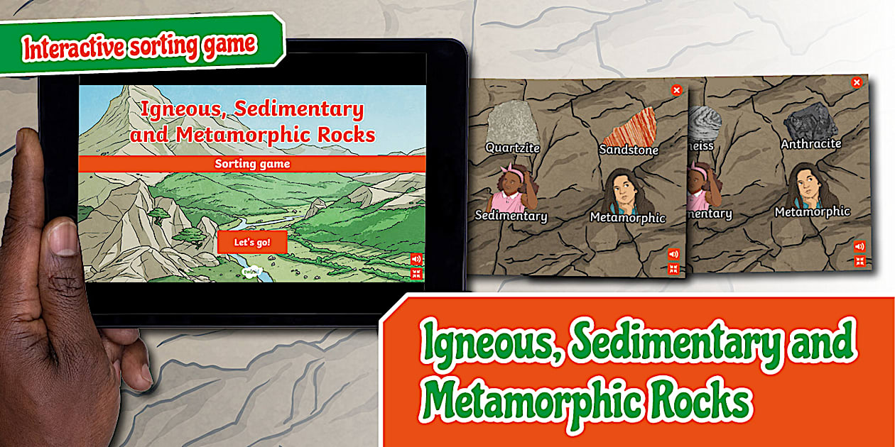 Igneous, Sedimentary and Metamorphic Rocks Interactive Sorting Activity
