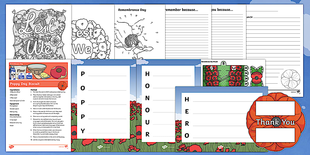 Remembrance Day Activity Pack (teacher made) - Twinkl