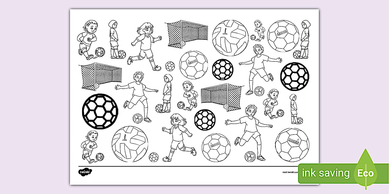 Football Doodle Colouring Page (teacher made) - Twinkl