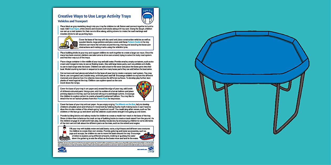 EYFS Ages 2-3 Large Activity Tray: Transport | Twinkl