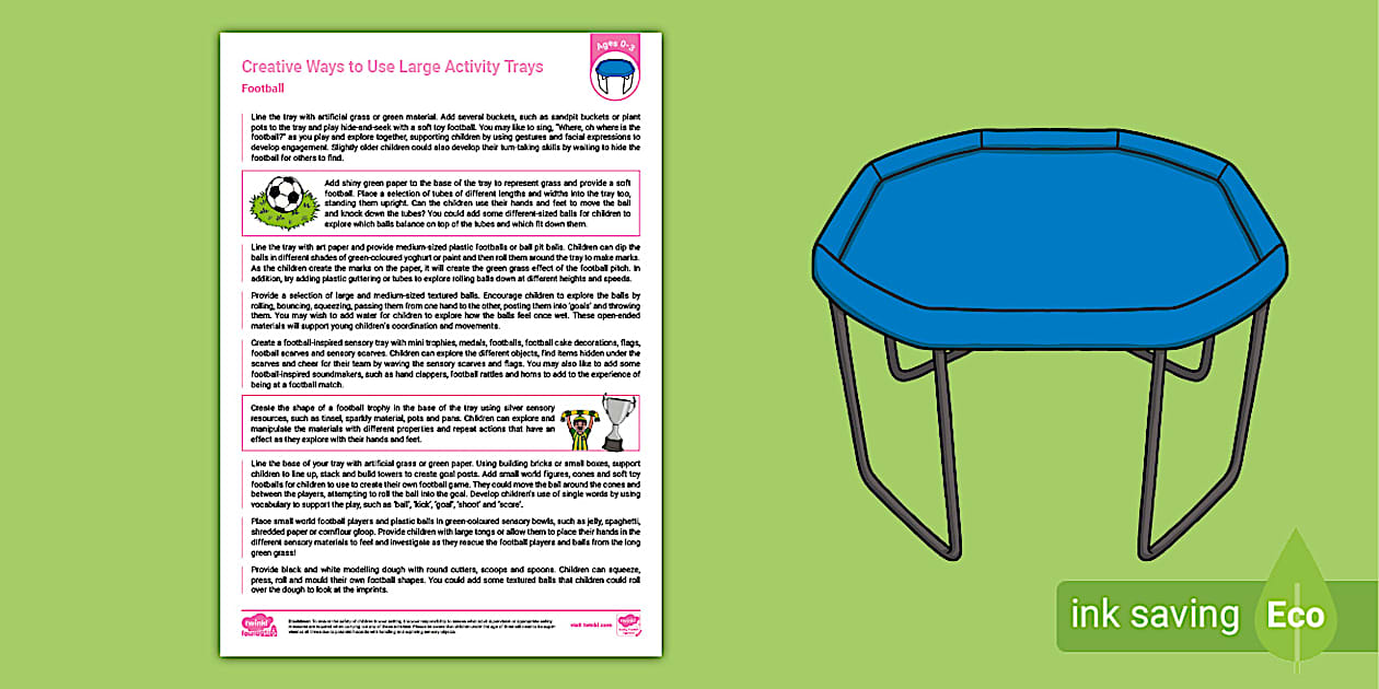 EYFS Age 0-3 Large Activity Tray: Football (teacher made)