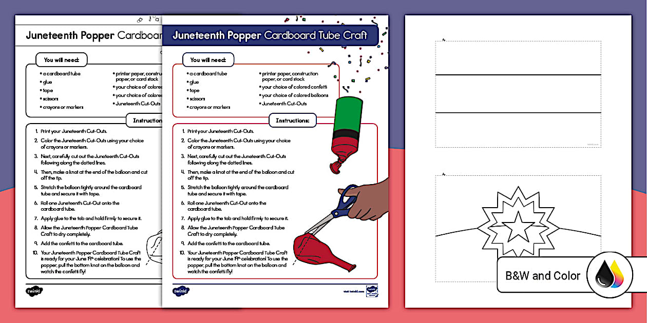 Party Popper Juneteenth Craft for Kids | Twinkl USA - Twinkl