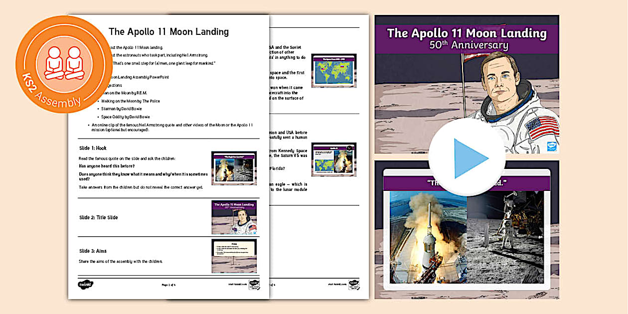 KS2 The Apollo 11 Moon Landings Anniversary Assembly Pack