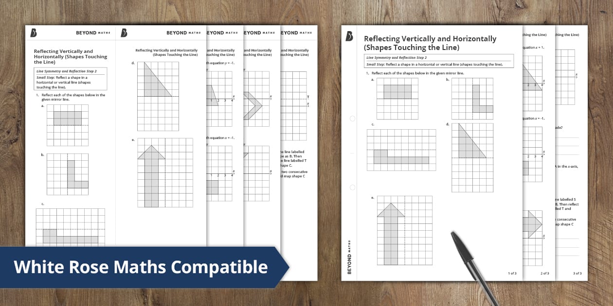 👉 Reflecting Vertically + Horizontally - Shape Touching Line