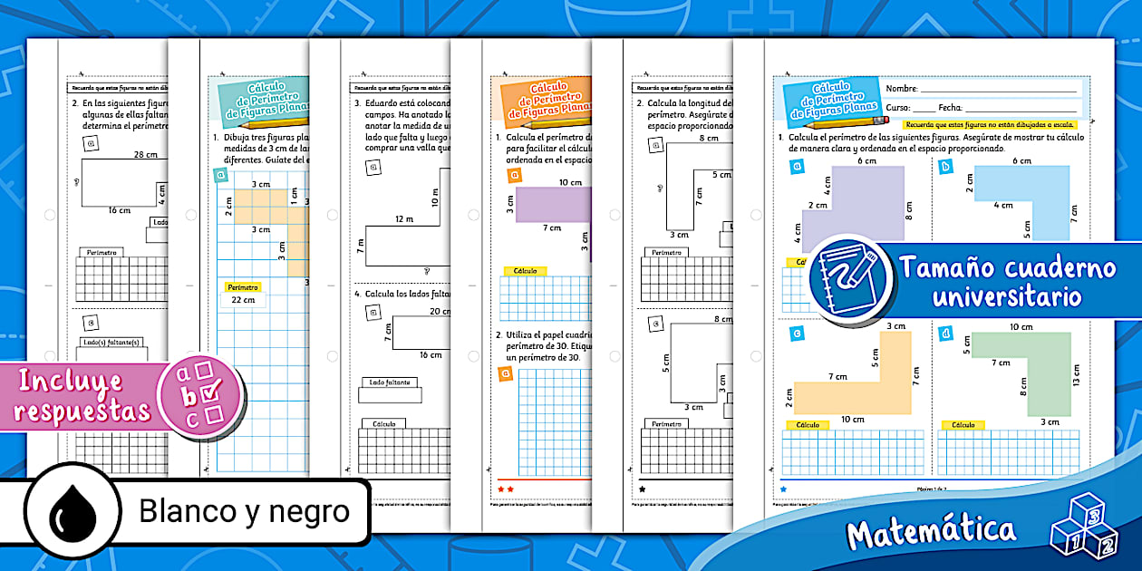 Perímetro | Figuras Planas | Calcular | Lados | Centímetros