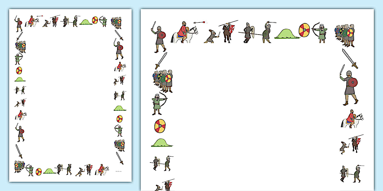 Editable The Battle of Hastings Page Borders (teacher made)